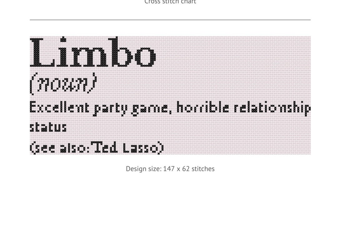 Small Limbo Quote Cross-stitch Pattern Ted Lasso - Etsy