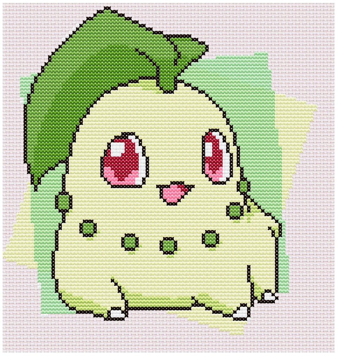 Chibi Chikorita Cross-stitch Pattern - Etsy
