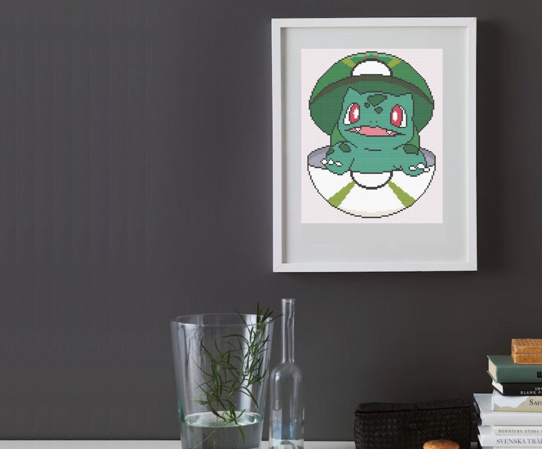 Bulbasaur in a Park Pokeball Counted Cross Stitch Pattern - Etsy Australia