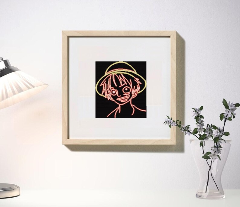 Neon Luffy Cross-stitch Pattern - Etsy