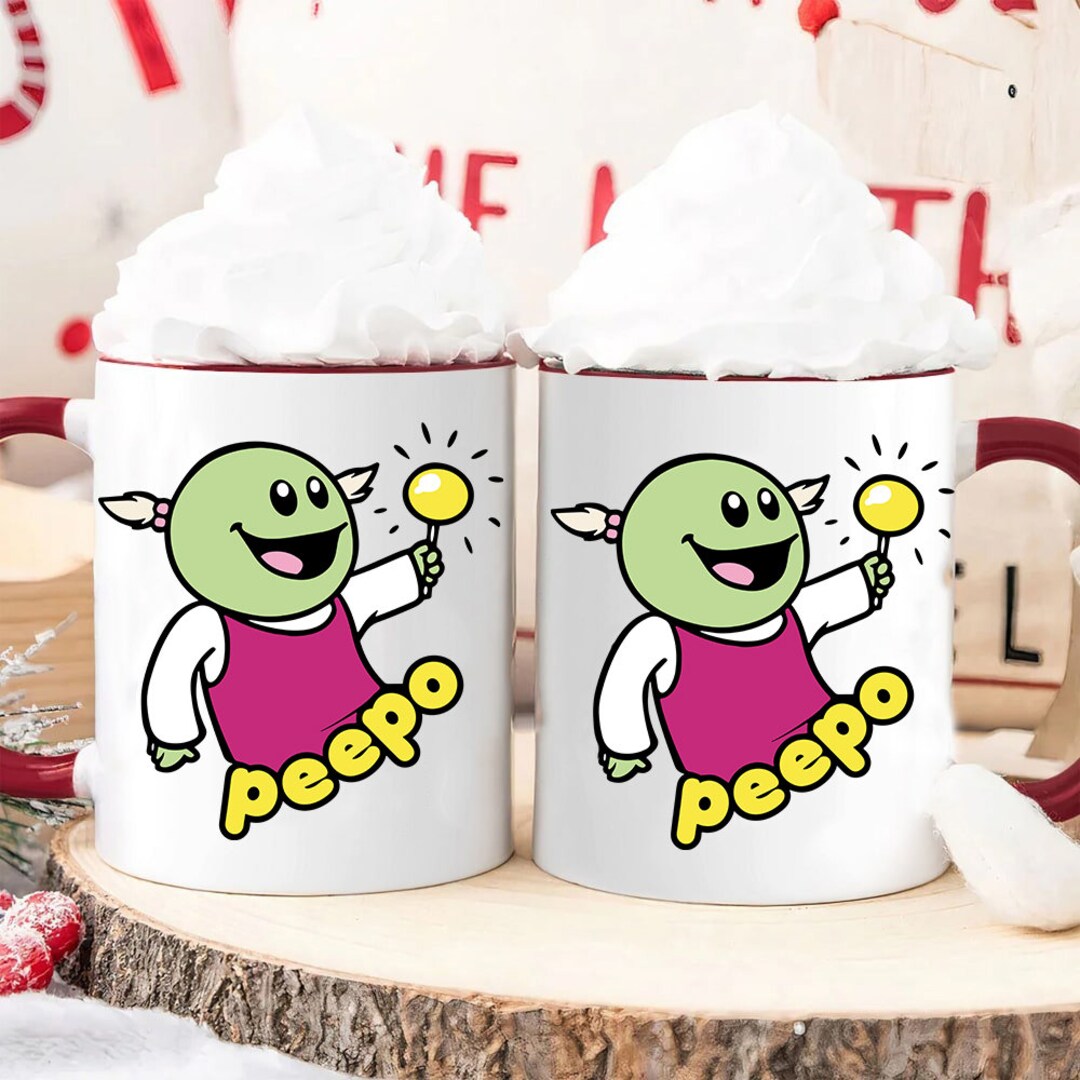2 Sided Peepo Nanalan Mug, Funny Cute Tiktok White Mug Coffee Cup, Whos ...