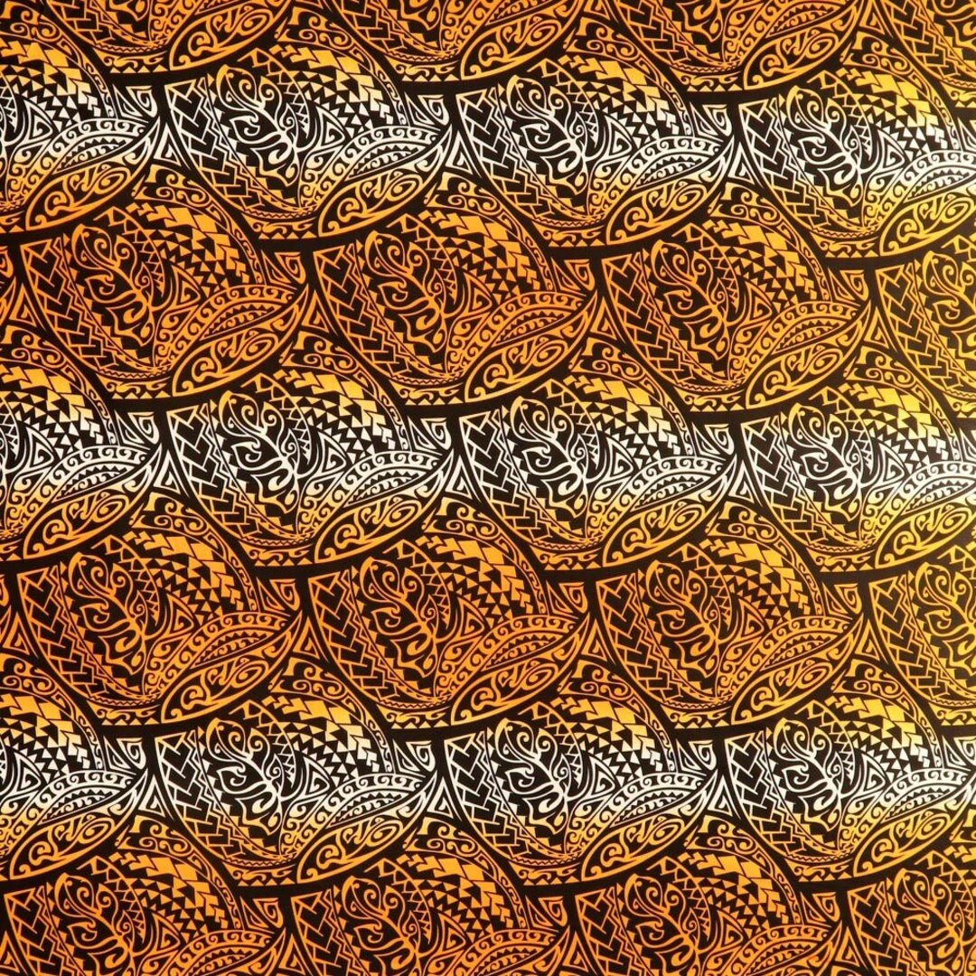 Traditional Polynesian Tattoo Gradient Design | Cotton-poplin Fabric - Etsy