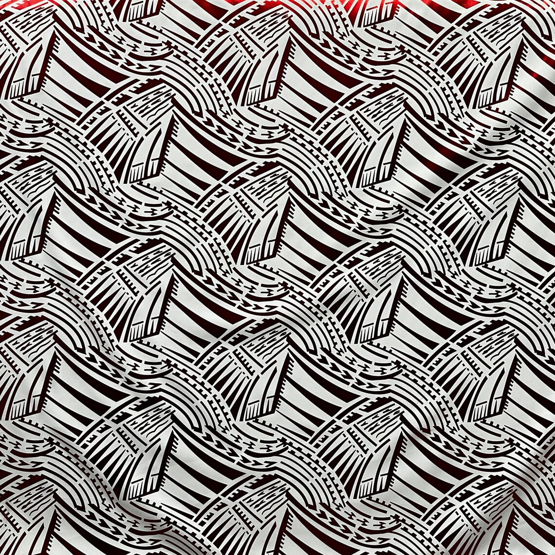 Traditional Polynesian Pattern Fabric | Polyester Foil - Etsy