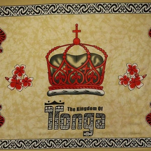 Kingdom of Tonga Crown Turtle Plumeria | Sarong - Etsy