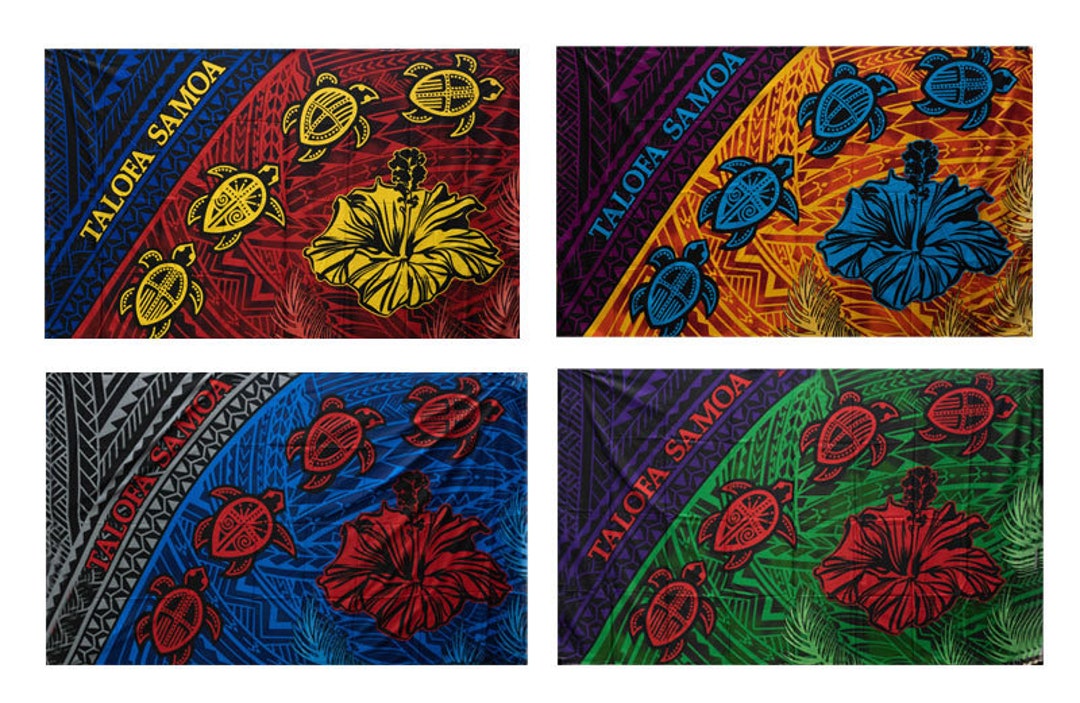 Talofa Samoa Sea Turtles Hibiscus Sarong - Etsy