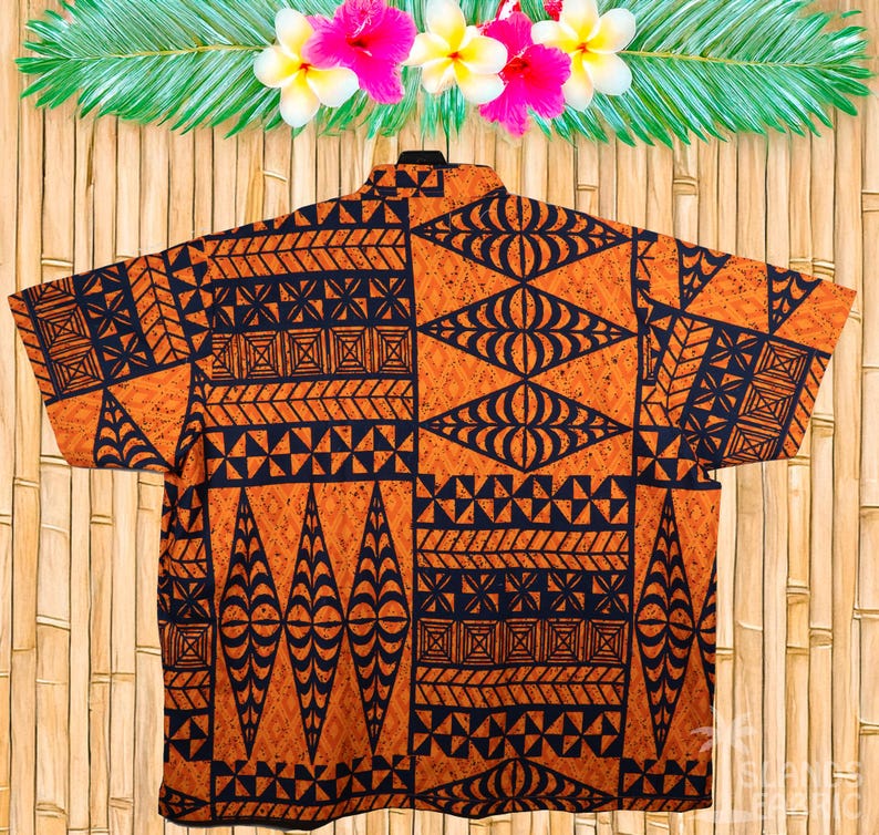 Traditional Tongan Geometric Shirt | Islands Fabric - Etsy