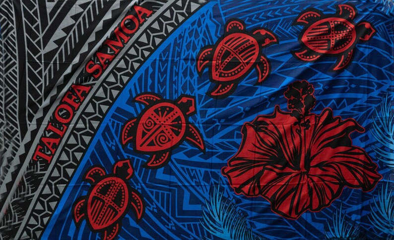 Talofa Samoa Sea Turtles Hibiscus Sarong - Etsy