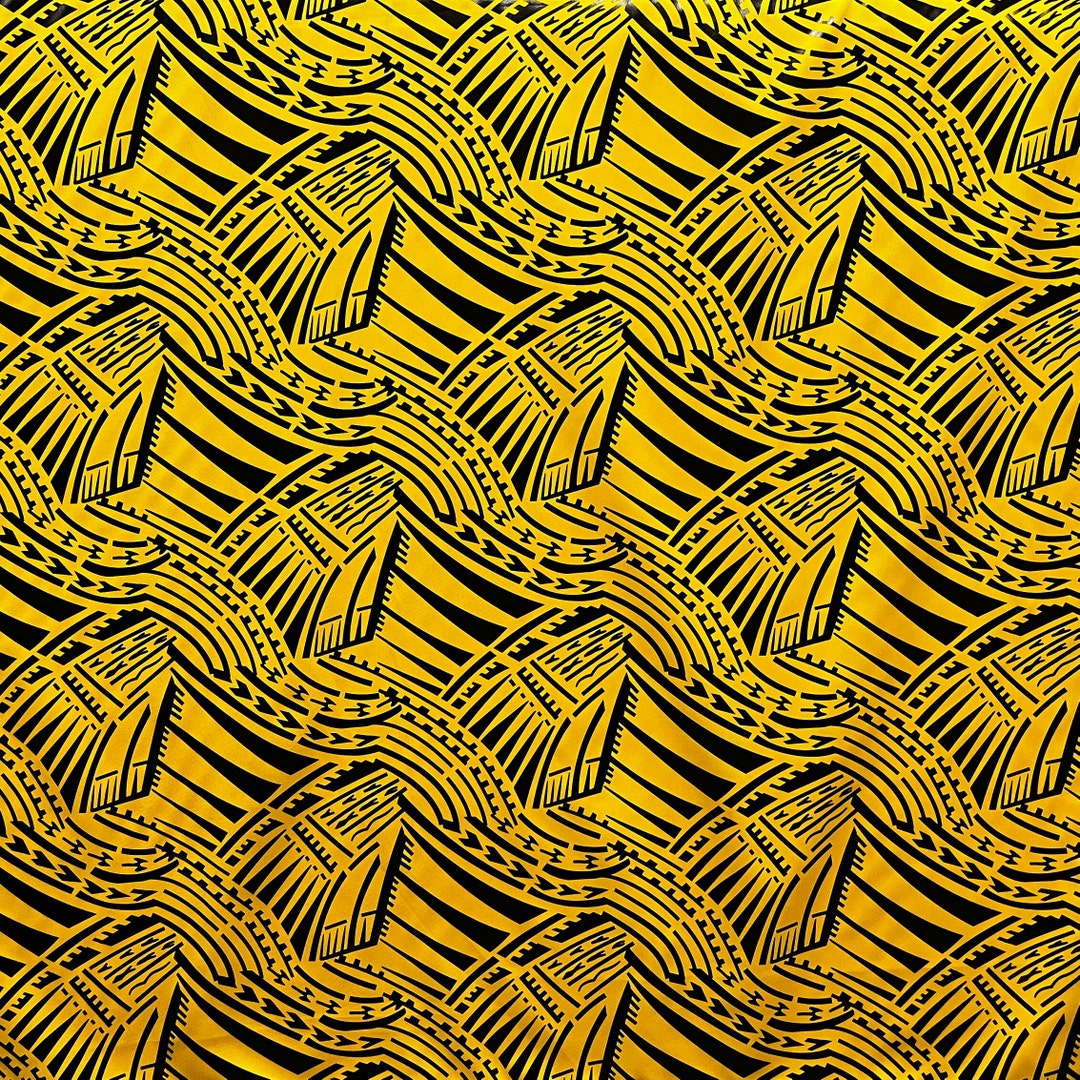 Traditional Polynesian Pattern Fabric | Polyester Foil - Etsy