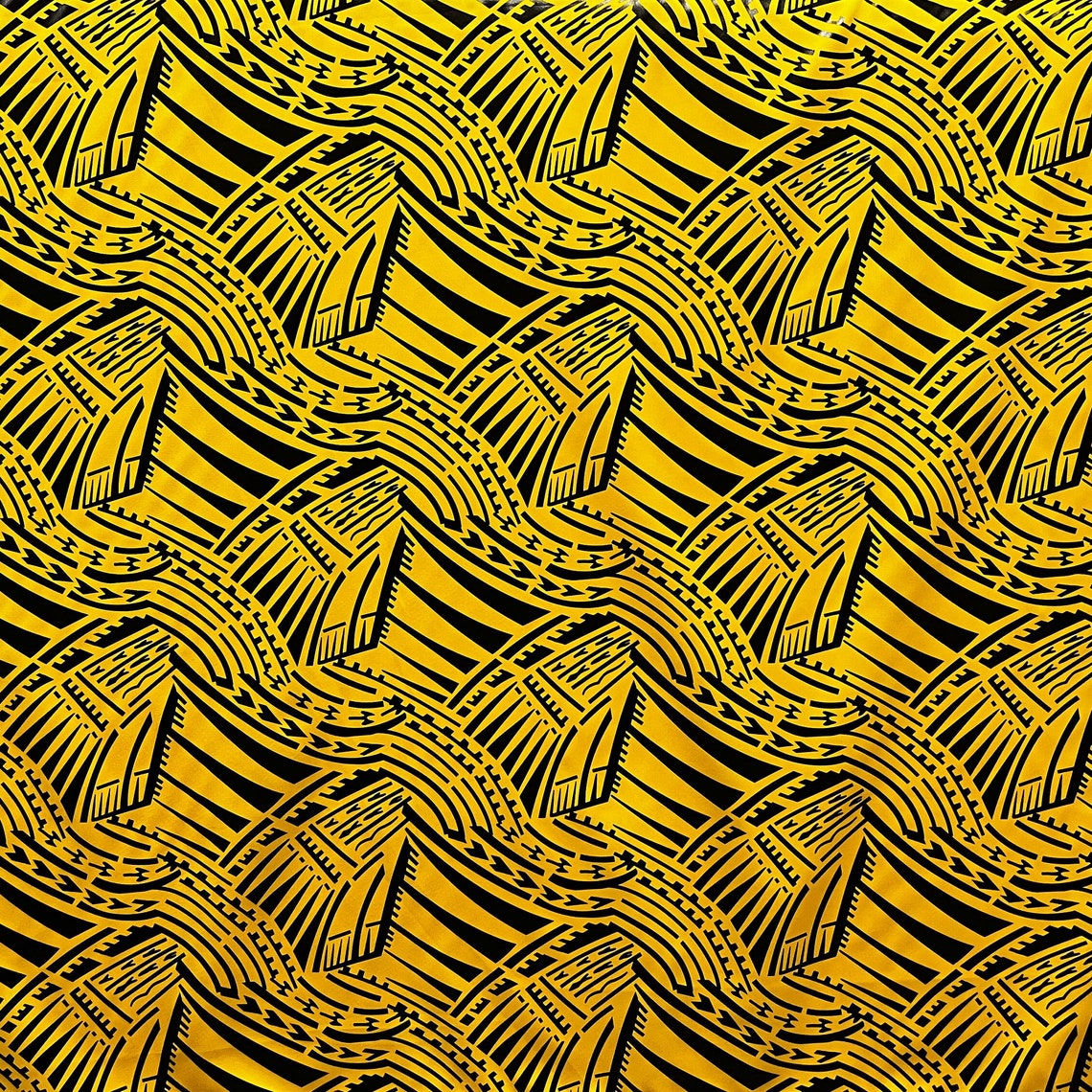 Traditional Polynesian Pattern Fabric | Polyester Foil - Etsy