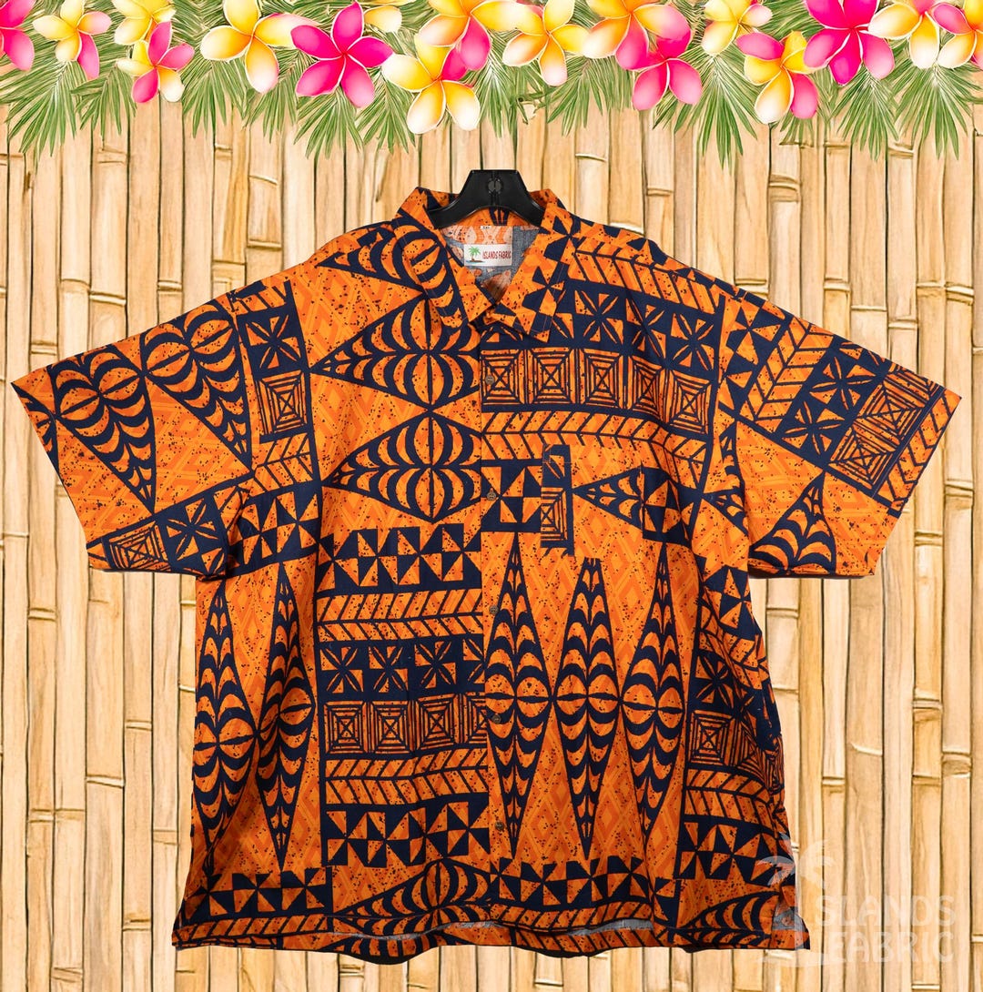 Traditional Tongan Geometric Shirt | Islands Fabric - Etsy