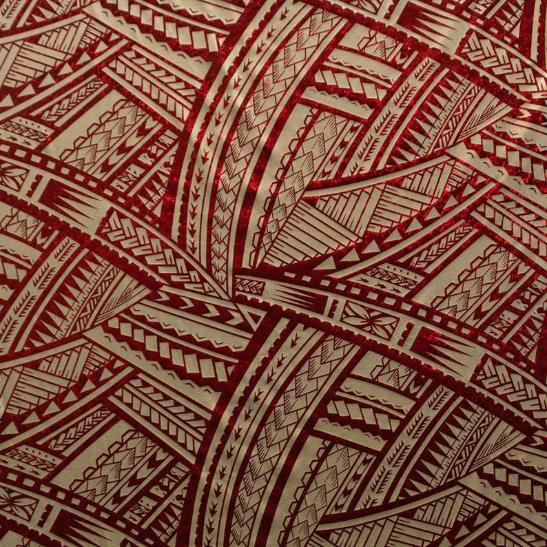 Traditional Polynesian Tattoo Design Foil Fabric - Etsy