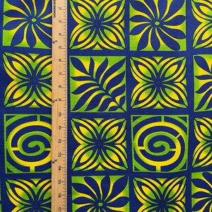 Traditional Polynesian Tapa Checkered Design Fabric| Cotton Light ...