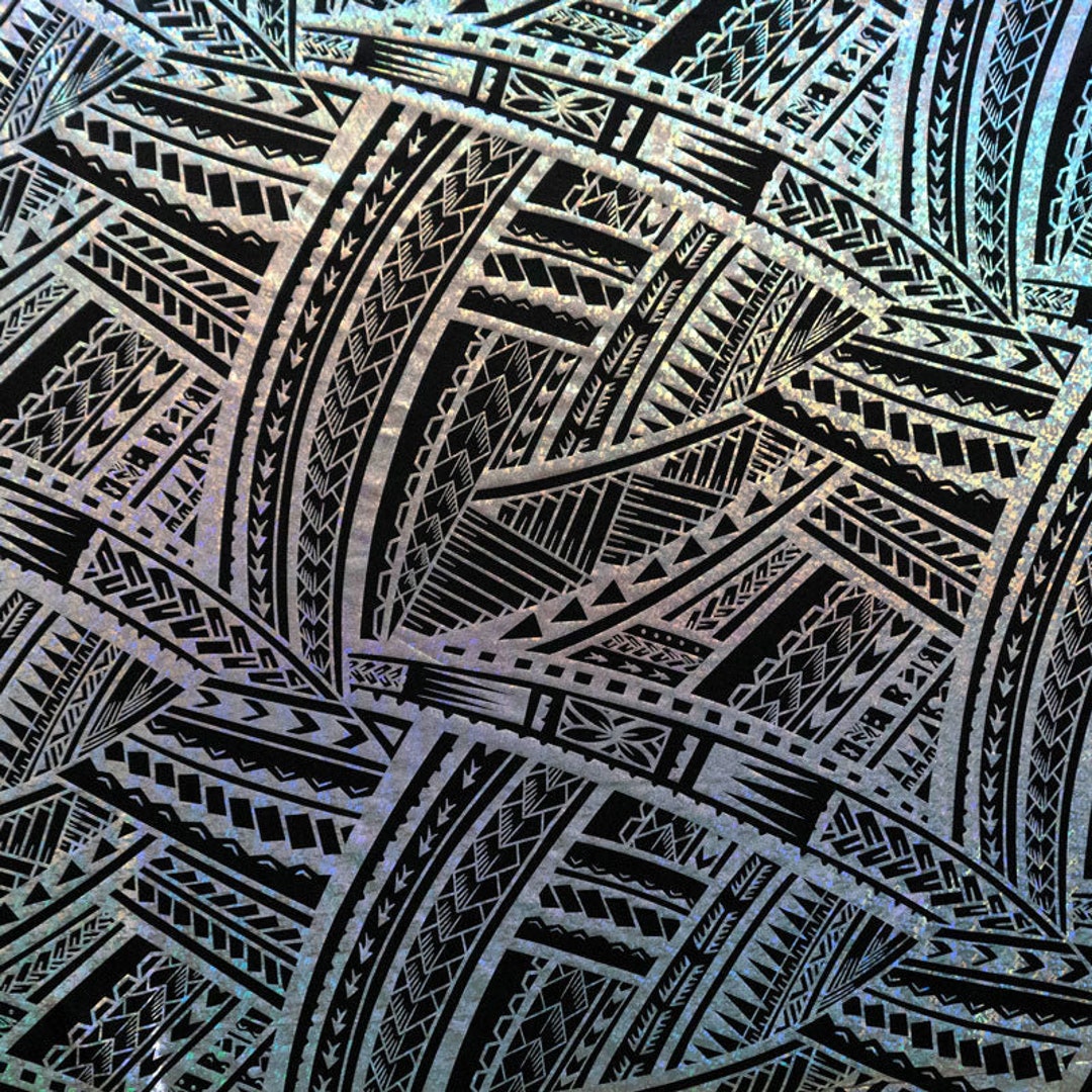 Traditional Polynesian Tattoo Design Fabric | Polyester Foil - Etsy