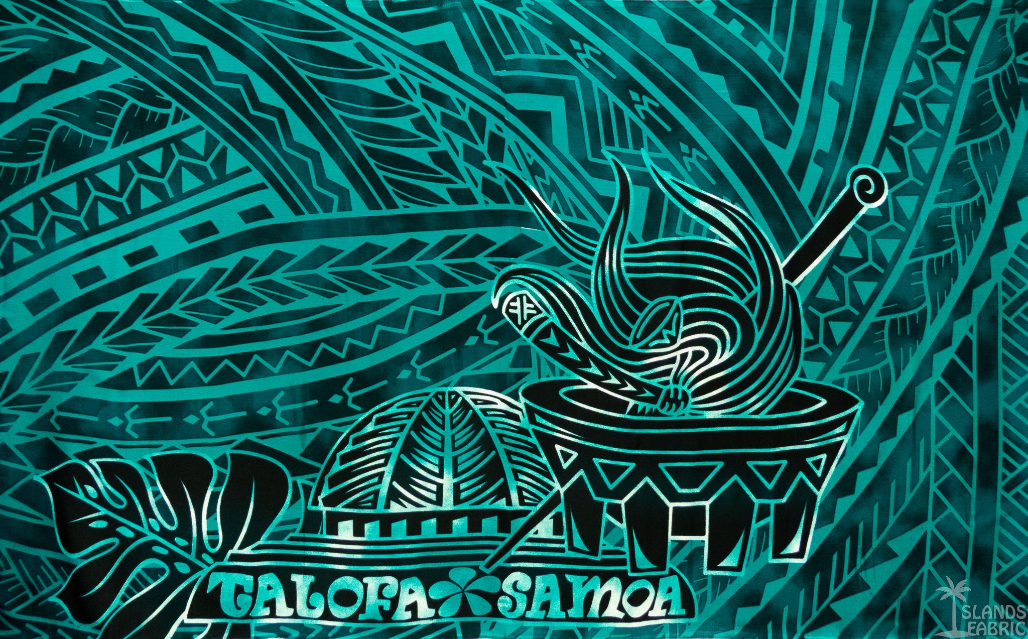 Talofa Samoa Kava Bowl Sarong | Islands Fabric - Etsy