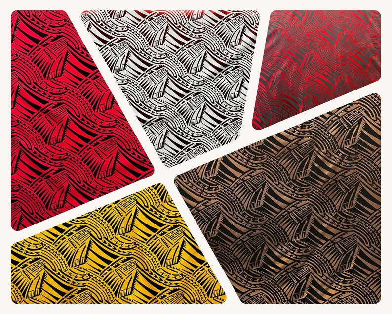 Traditional Polynesian Pattern Fabric | Polyester Foil - Etsy