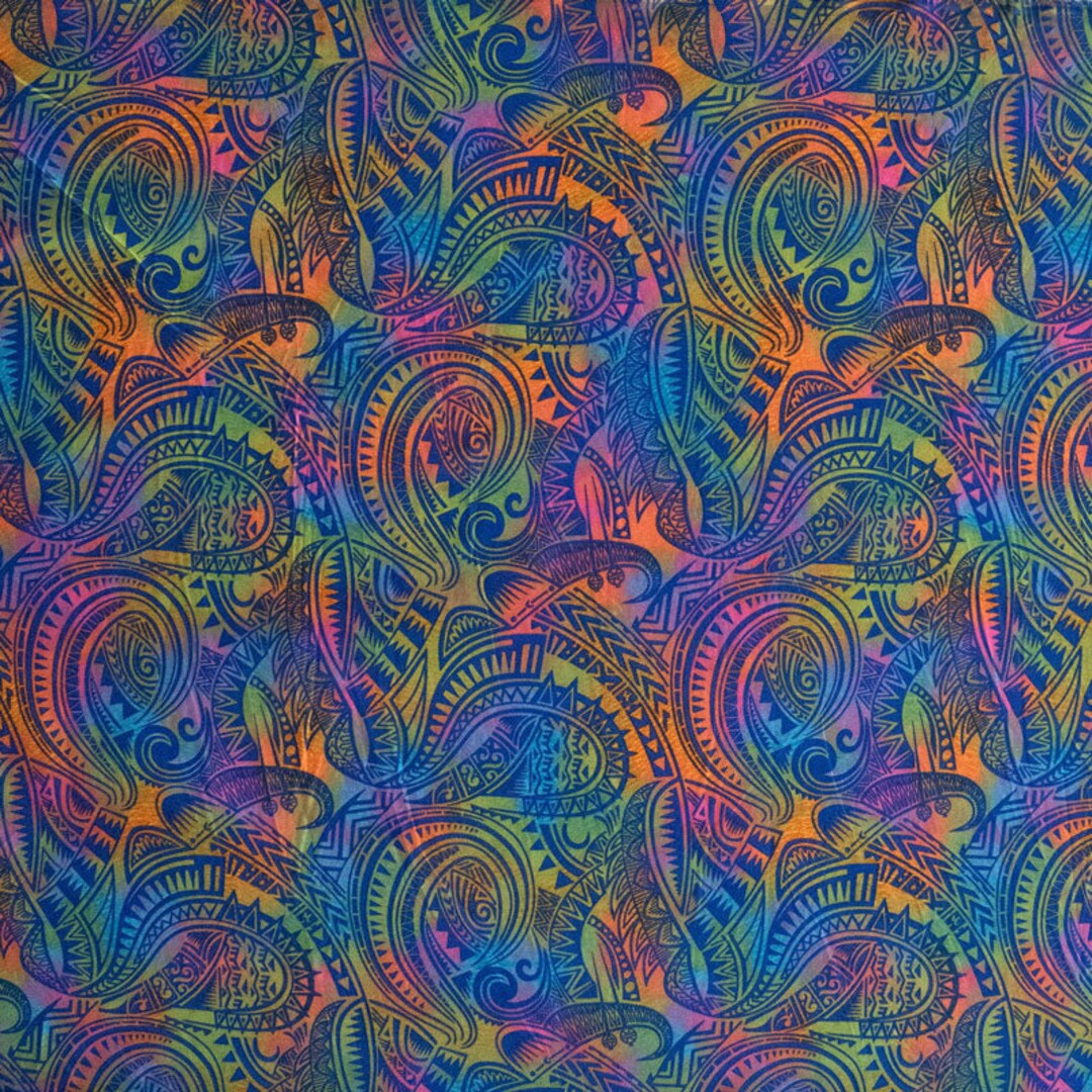 Traditional Polynesian Tattoo Design Watercolor | Polyester Fabric - Etsy