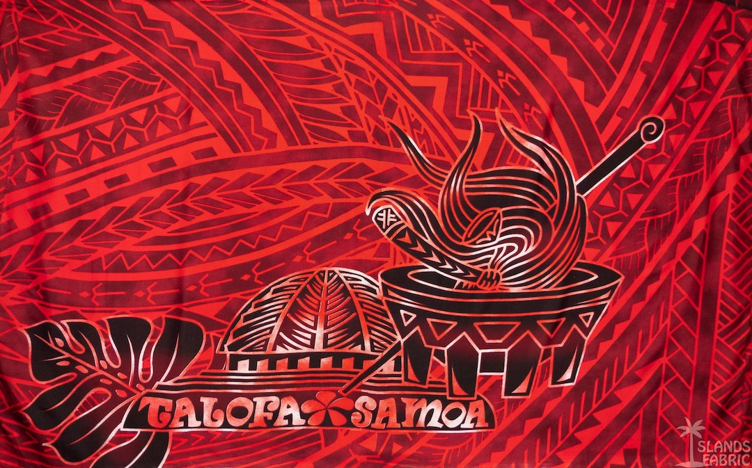 Talofa Samoa Kava Bowl Sarong | Islands Fabric - Etsy