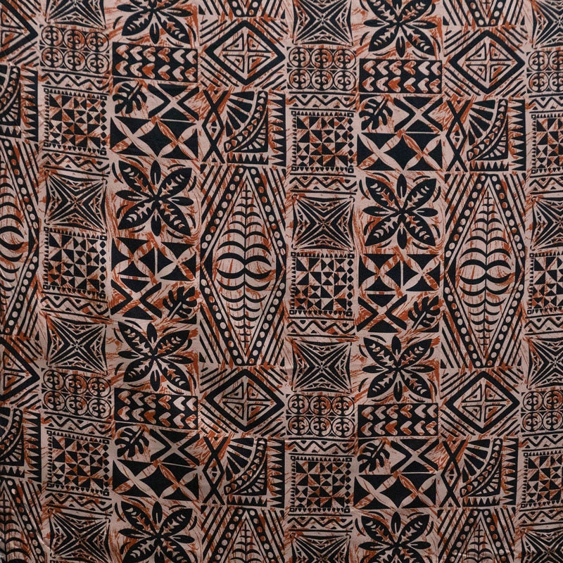 Traditional Tongan Geometric Design Polyester Fabric - Etsy
