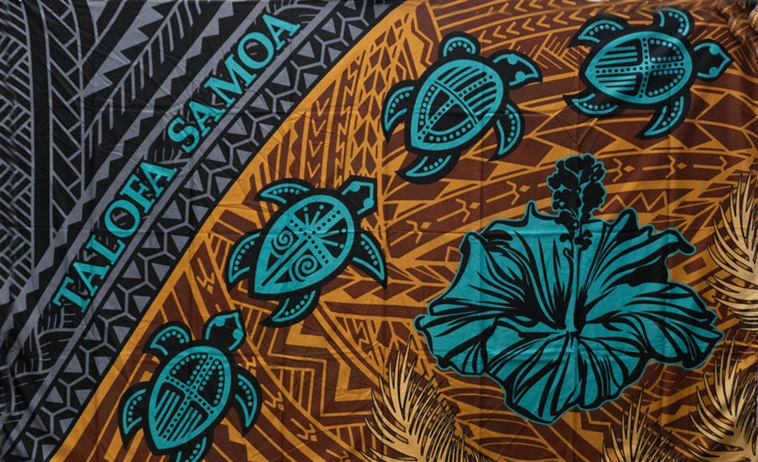 Talofa Samoa Sea Turtles Hibiscus Sarong - Etsy