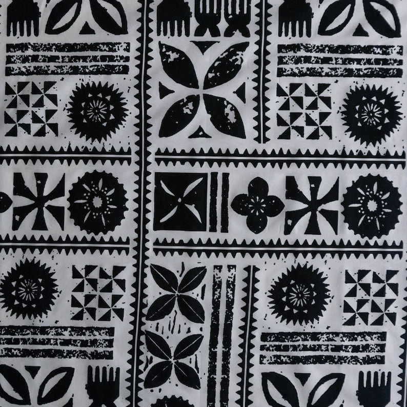 Traditional Polynesian Tapa Design | Cotton Fabric - Etsy