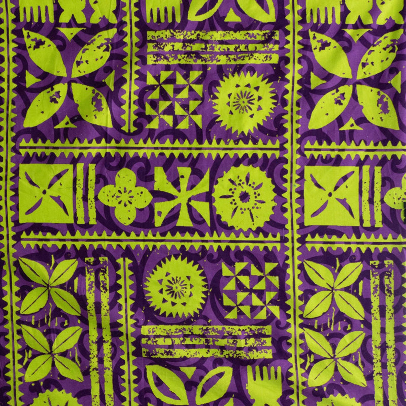 Traditional Polynesian Tapa Design | Cotton Fabric - Etsy
