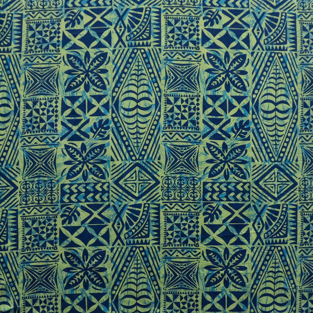 Traditional Tongan Geometric Design Fabric | Peachskin - Etsy