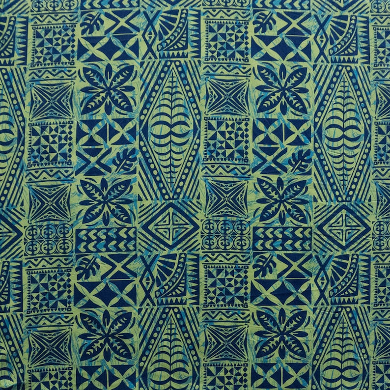 Traditional Tongan Geometric Design Polyester Fabric - Etsy