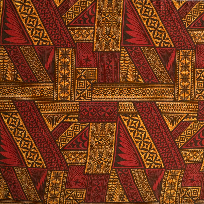 Traditional Tongan Geometric Design Fabric | Peachskin - Etsy