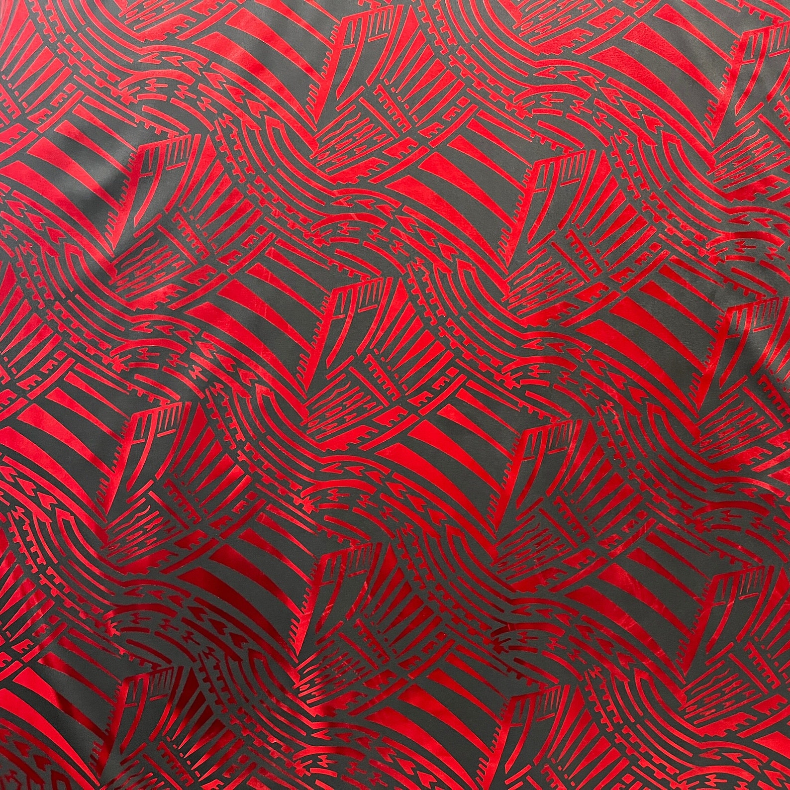 Traditional Polynesian Pattern Fabric | Polyester Foil - Etsy
