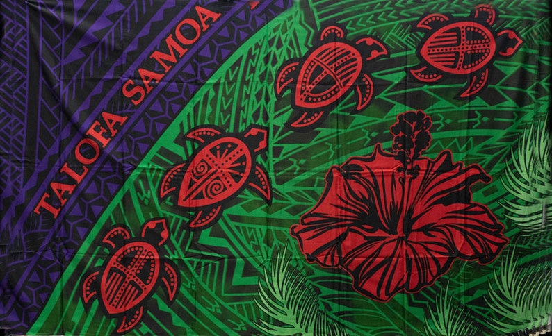 Talofa Samoa Sea Turtles Hibiscus Sarong - Etsy