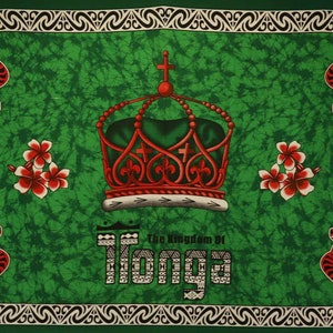 Kingdom of Tonga Crown Turtle Plumeria | Sarong - Etsy