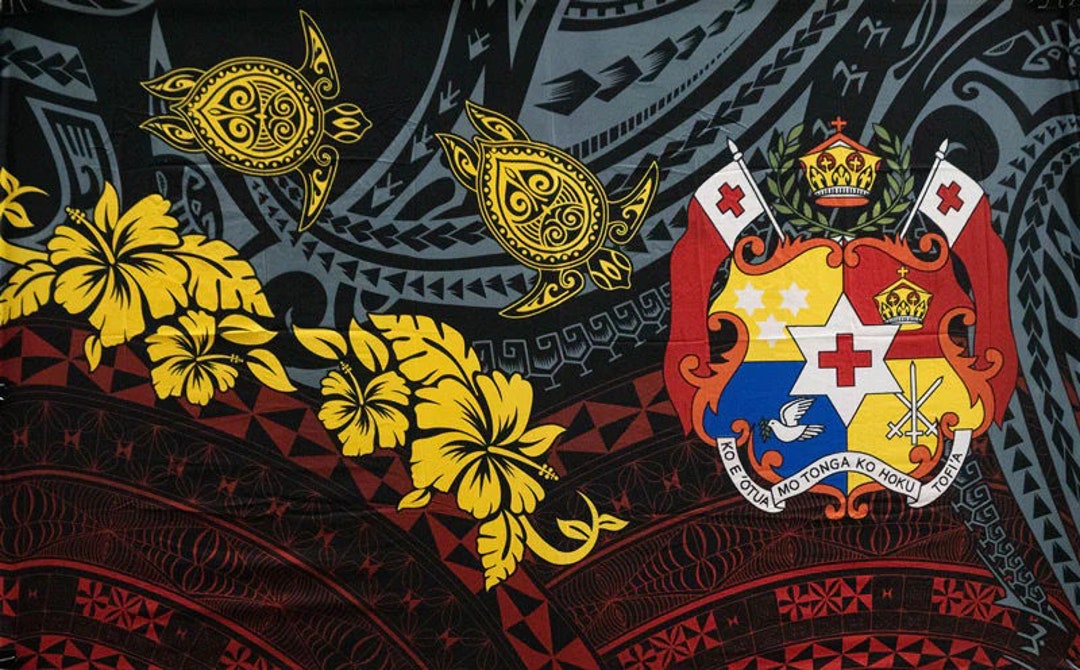 Kingdom of Tonga Hibiscus Turtle Sarong - Etsy