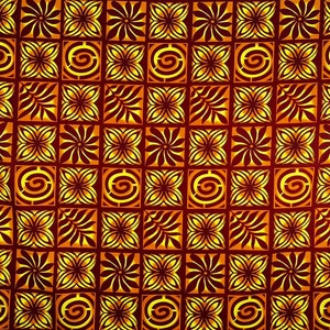 Traditional Polynesian Tapa Checkered Design Fabric| Cotton Light ...