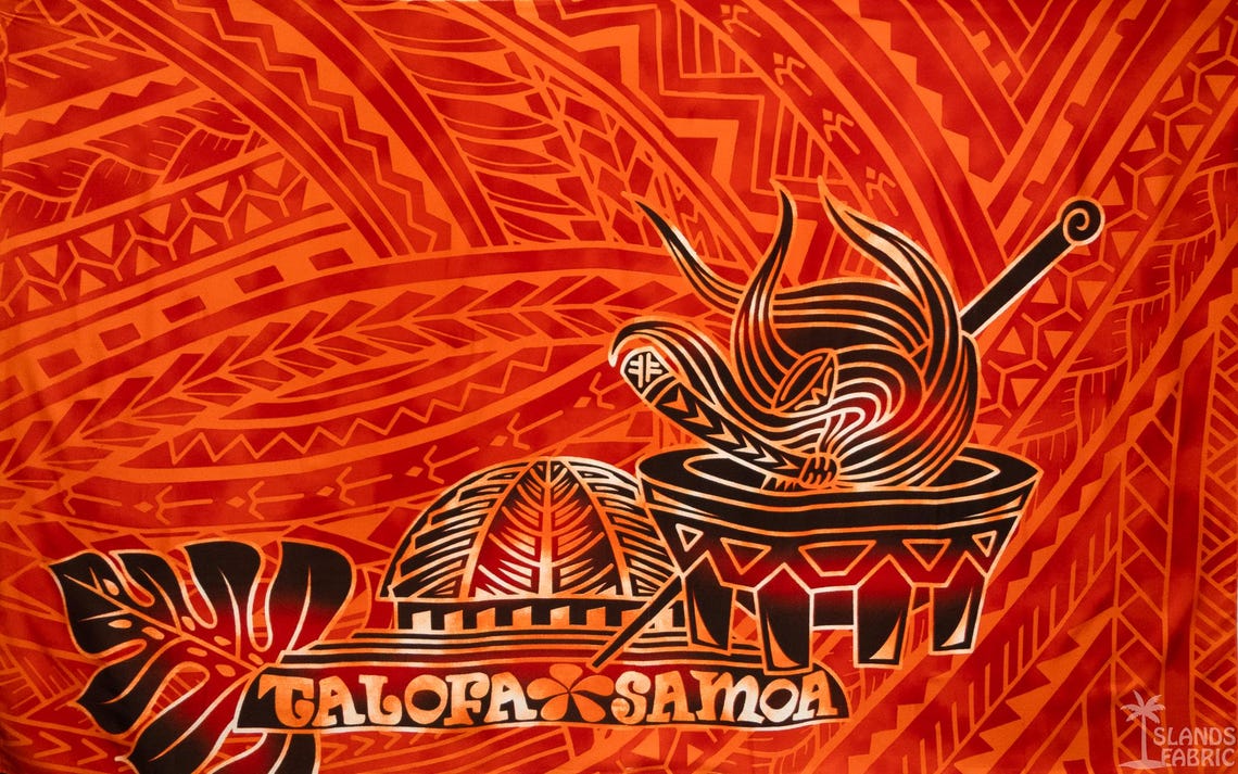 Talofa Samoa Kava Bowl Sarong | Islands Fabric - Etsy