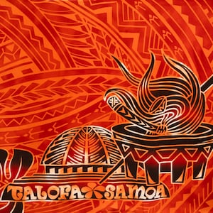 Talofa Samoa Kava Bowl Sarong | Islands Fabric - Etsy