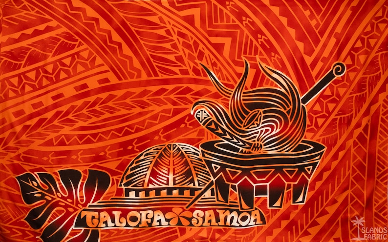 Talofa Samoa Kava Bowl Sarong | Islands Fabric - Etsy