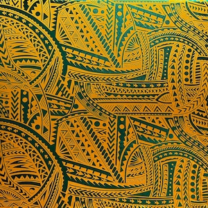 Traditional Polynesian Tattoo Design Fabric | Polyester Foil - Etsy