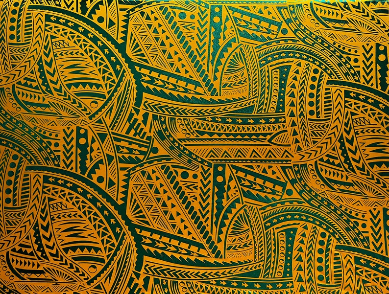 Traditional Polynesian Tattoo Design Fabric Polyester Foil - Etsy