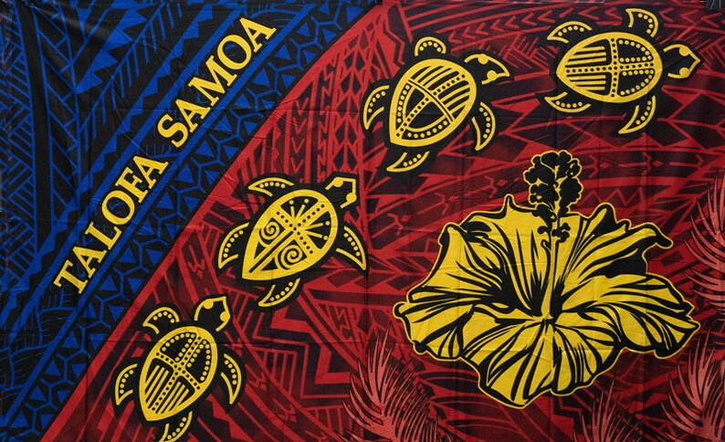 Talofa Samoa Sea Turtles Hibiscus Sarong - Etsy
