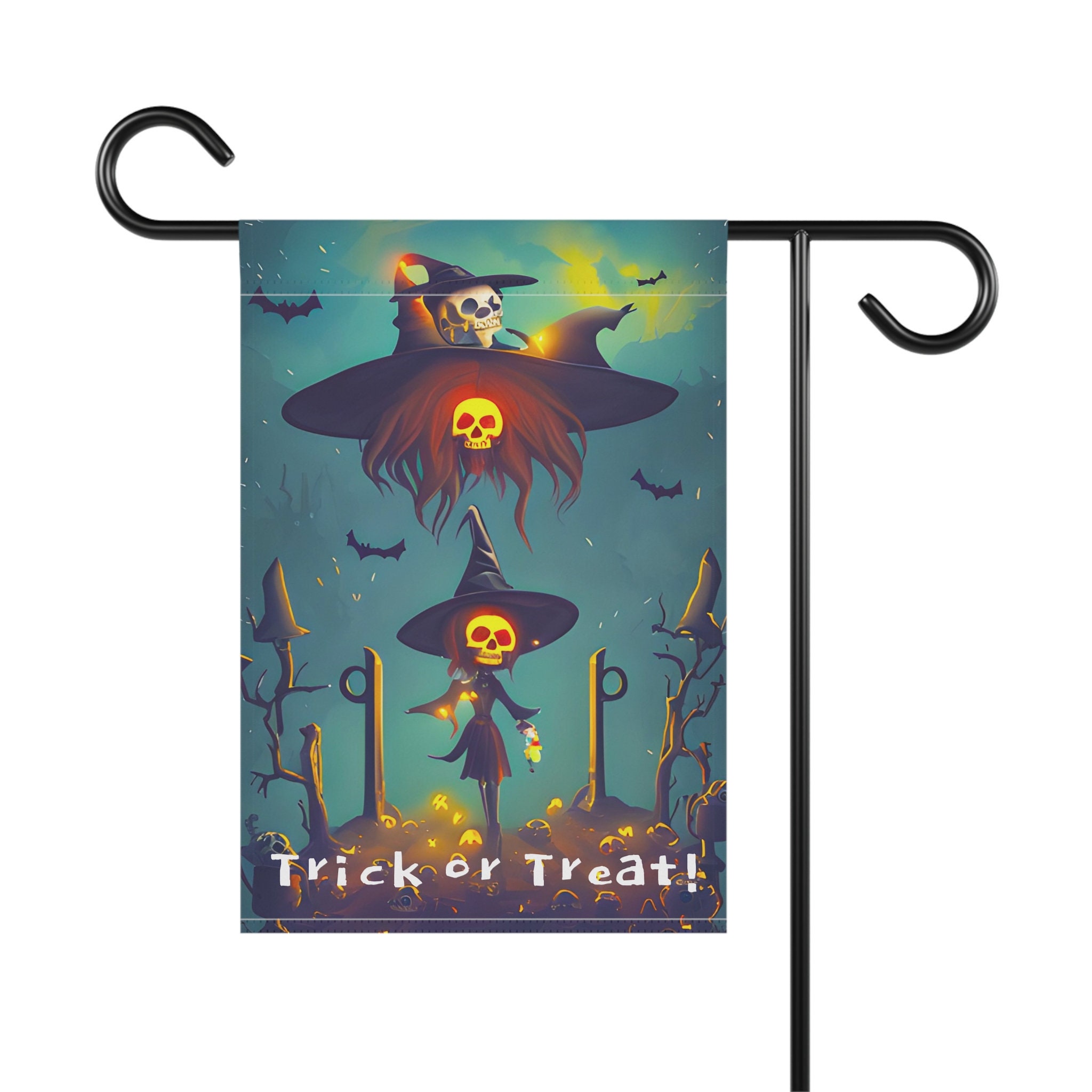 Trick Or Treat! Halloween Witches Garden Flag