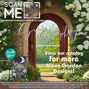 Moon Flower Garden Enchanted Floral 12"x18" Double-sided Moonlight ...