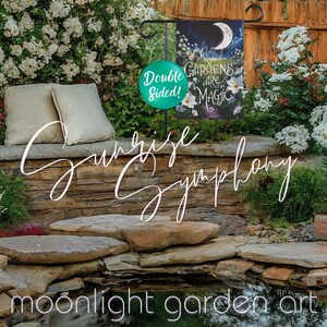 Moon Flower Garden Enchanted Floral 12"x18" Double-sided Moonlight ...