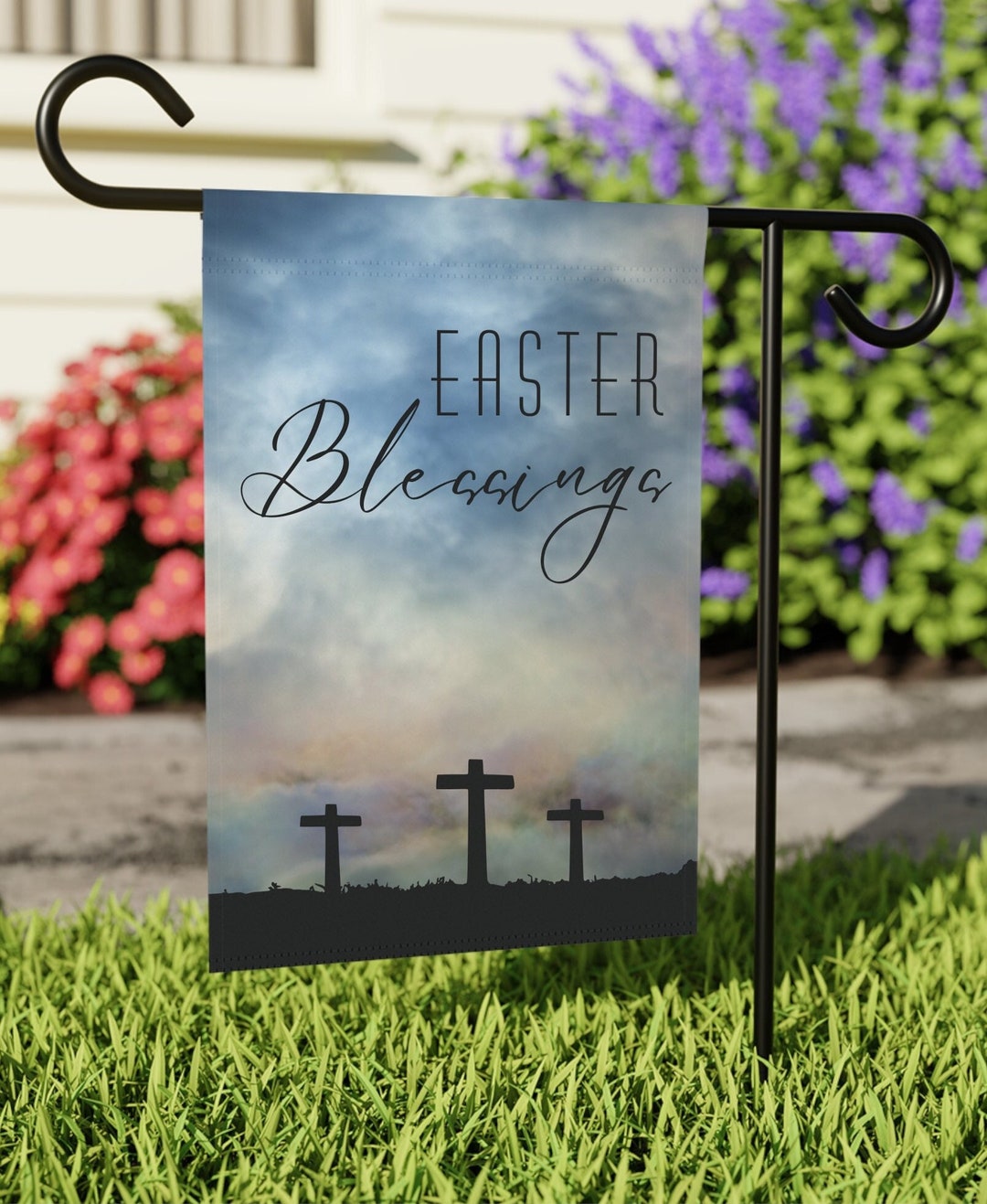 Easter Blessings Crosses Double-sided 12"x18" Hanging Garden Flag ...
