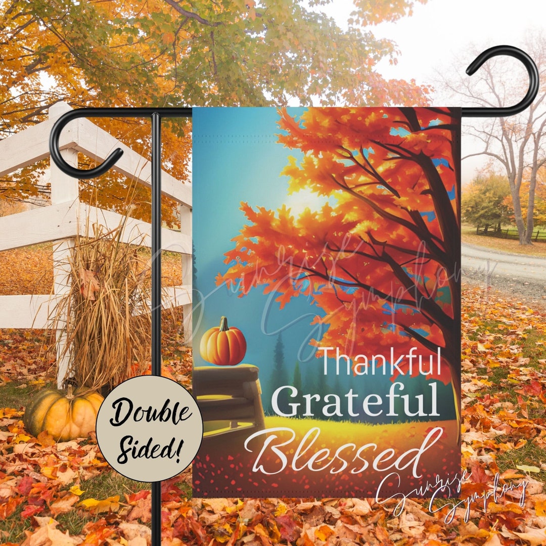 Thankful Grateful Blessed Thanksgiving Pumpkin Autumn Colors Fall ...