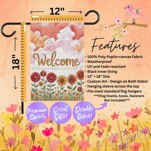 Fall Colors Welcome Flowers Double-sided 12"x18" Hanging Garden Flag ...