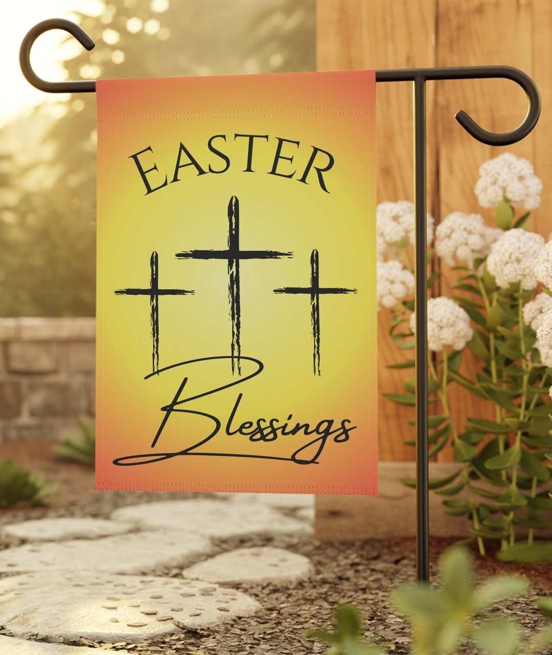 Easter Blessings Crosses Double-sided 12"x18" Hanging Garden Flag ...