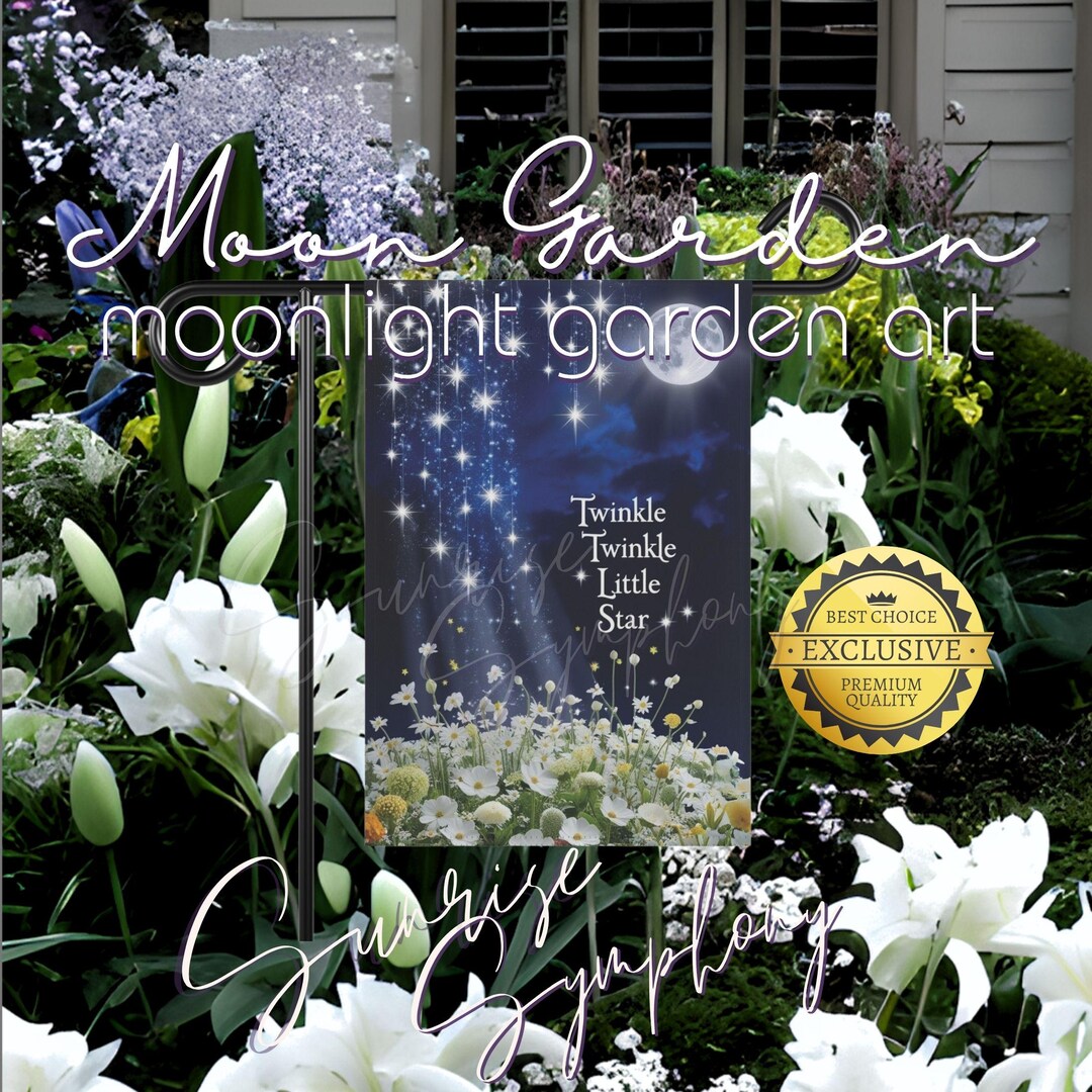 Moon Flower Garden Twinkle Little Star Enchanted 12"x18" Double-sided ...