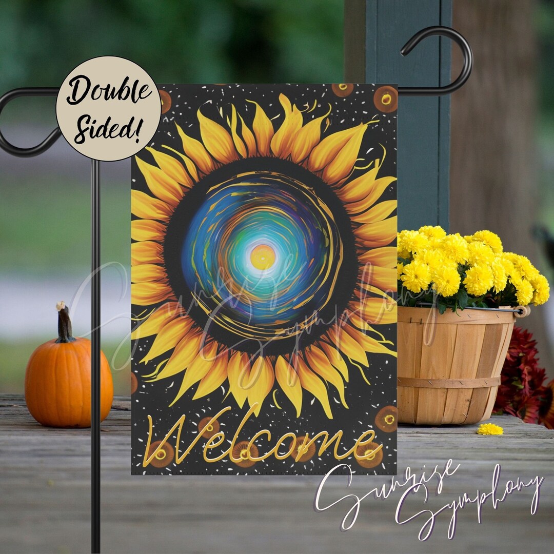 Welcome Celestial Sunflower Fantasy Floral Garden Flag... - Etsy