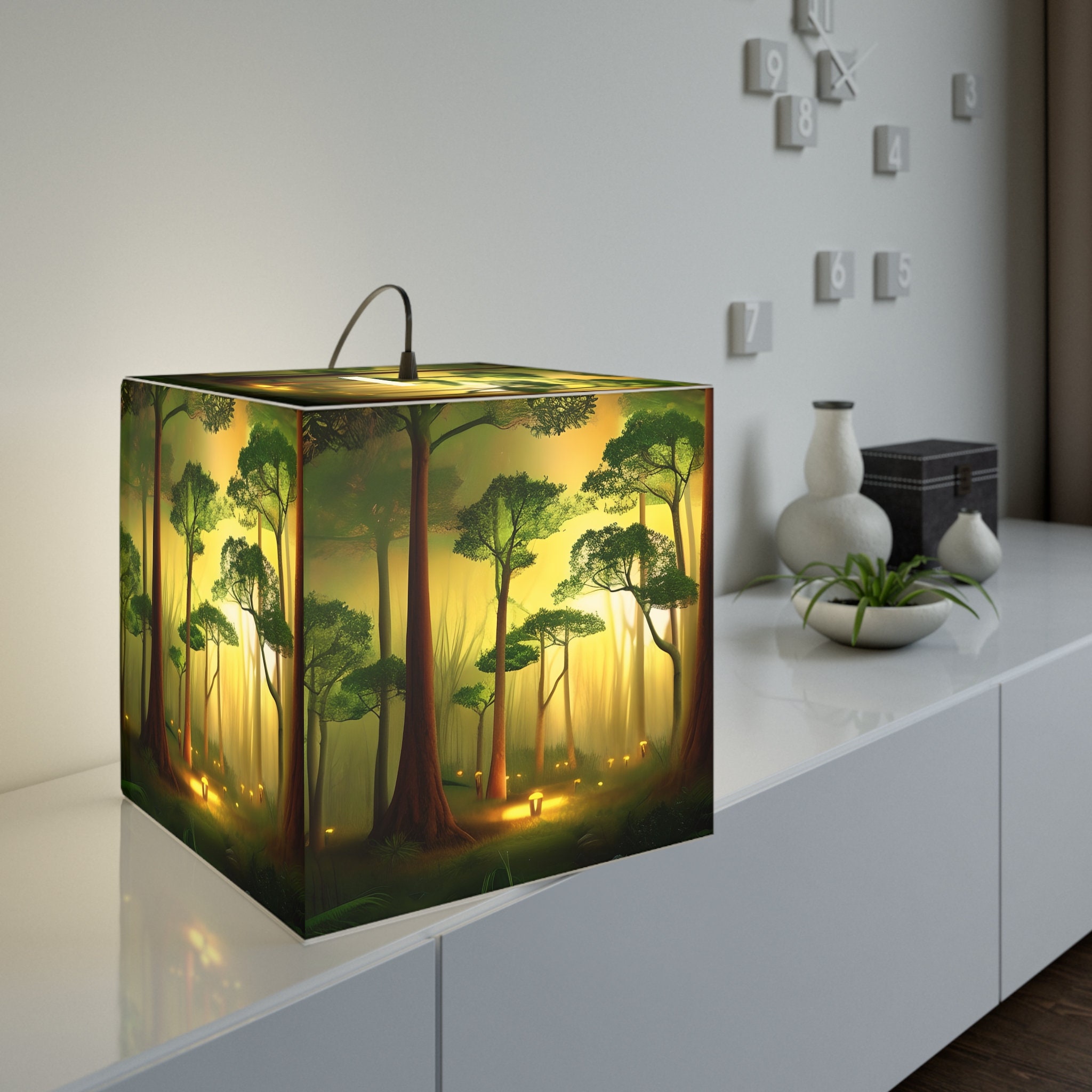 Calming Colors Forest Shadows Light Cube Lamp sold by Ringleader ...