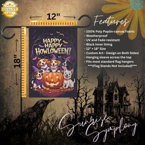 Happy Howloween Dogs Halloween Double-sided 12"x18" Hanging Garden Flag ...